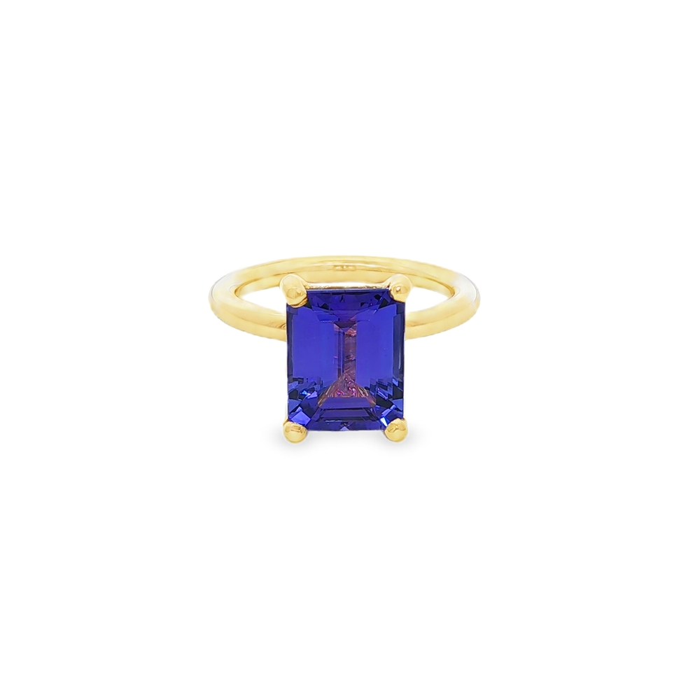 3.60 carats Moderate bV / Violet Octagon shaped Tanzanite Ring - The ...