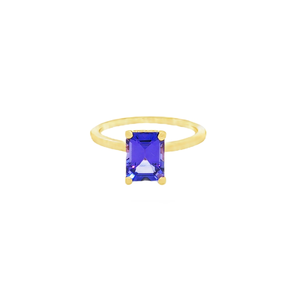 1.84 carats Intense bV / Violet Octagon shaped Tanzanite Ring - The ...