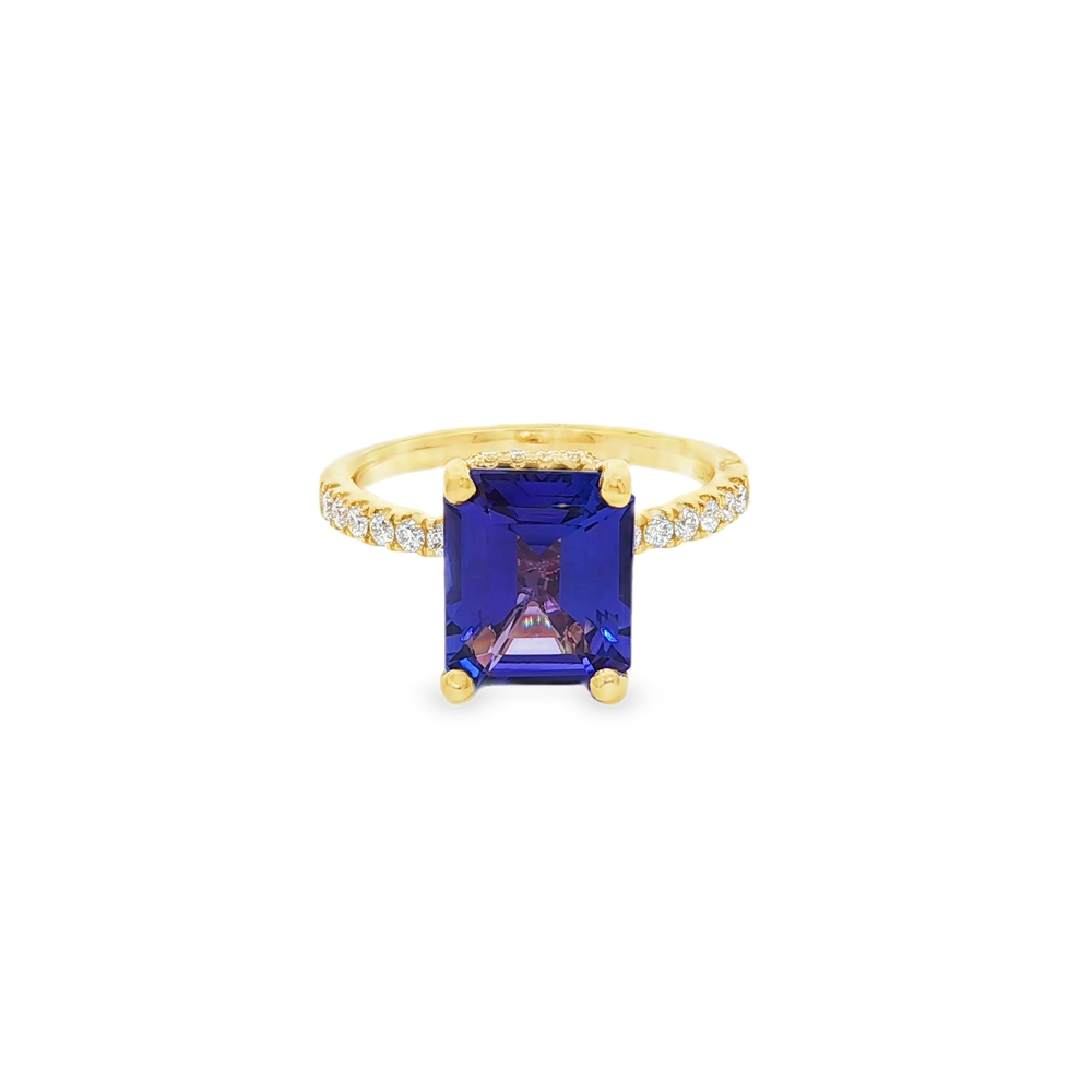 2.30 carats Moderate bV / Violet Octagon shaped Tanzanite Ring - The ...