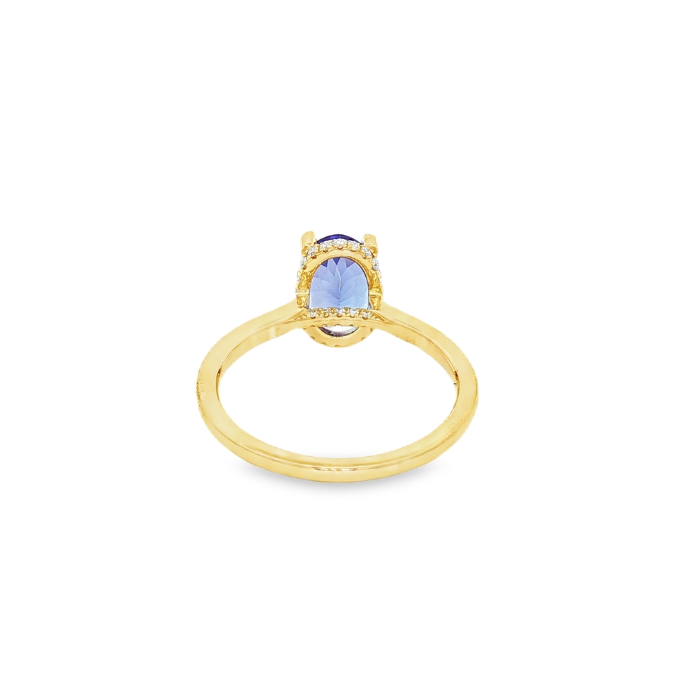 2.11 carats Intense vB / Blue Oval shaped Tanzanite Ring - The ...